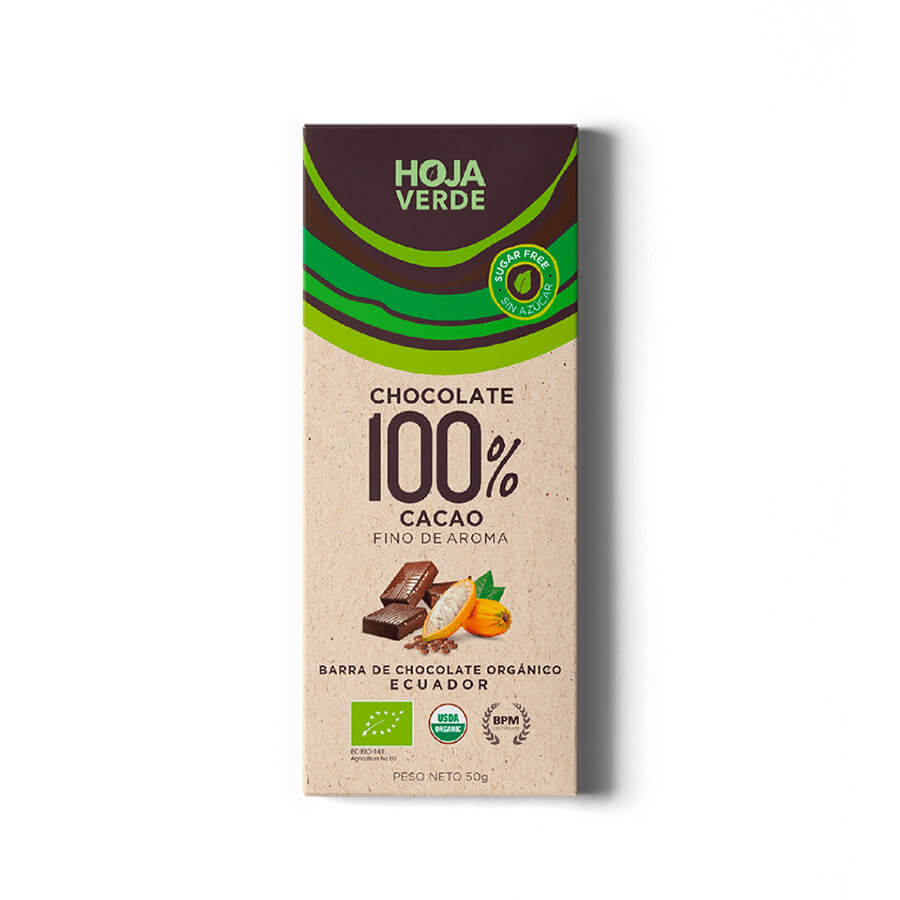 100% Cacao: 12 Bars of 1.76 Oz each - 100% Dark Chocolate
