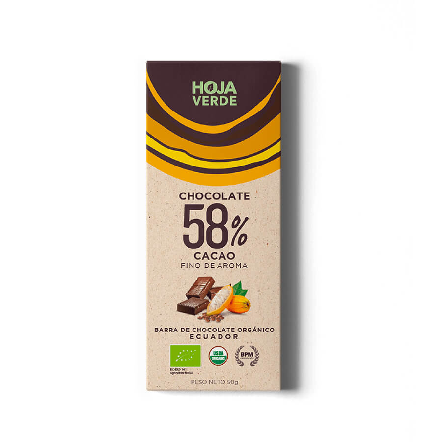 58% Cacao: 12 Bars of 1.76 Oz each - Dark Chocolate